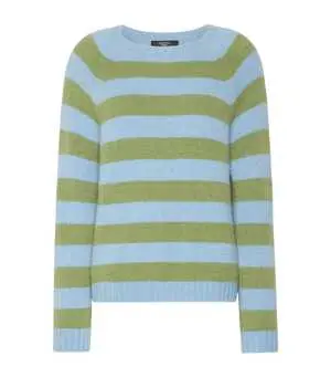 Max Mara Stripe Crew-neck Sweater - Turquoise