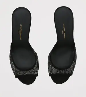 Jennifer Chamandi Lace Guido Mules 85 - Black