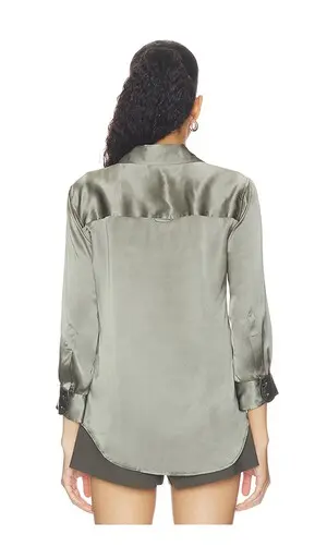 L'Agence Dani 3/4 Sleeve Blouse In . Also - Olive
