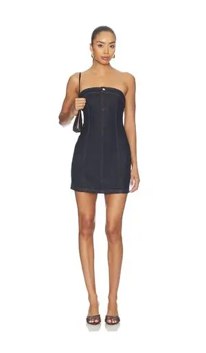 ONETEASPOON Pamela Strapless Tube Mini Denim Dress - Blue