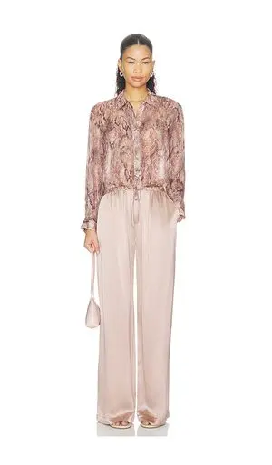 L'Agence Cosette Crop Hi-low Shirt