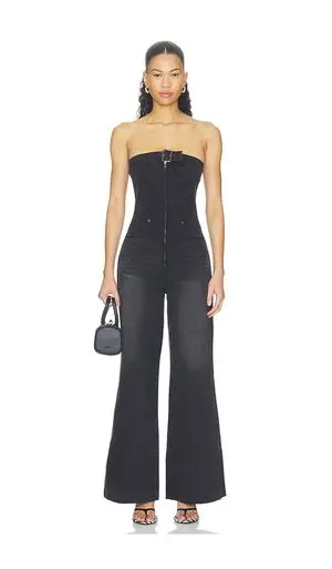 ONETEASPOON Dark Angel Strapless Wide Leg Denim Jumpsuit In . Also - Black