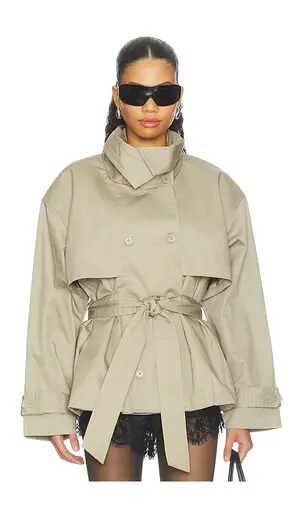 ROTATE BY BIRGER CHRISTENSEN Short Trench Coat In . Also - Grey