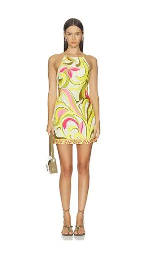 Rococo Sand Ruched Bias Mini Dress In . Also - Multi