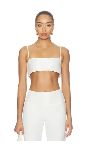 ASTA RESORT Iris Hand Beaded Bralette In . Also - Ivory