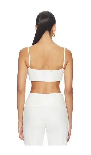ASTA RESORT Iris Hand Beaded Bralette In . Also - Ivory