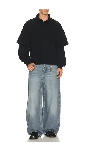 AGOLDE Curren Double Sleeve Polo In . Also