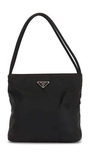 FWRD RENEW Prada Tessuto Flat Messenger Bag - Black