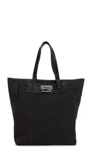 FWRD RENEW Fendi Zucchino Tote Bag - Black
