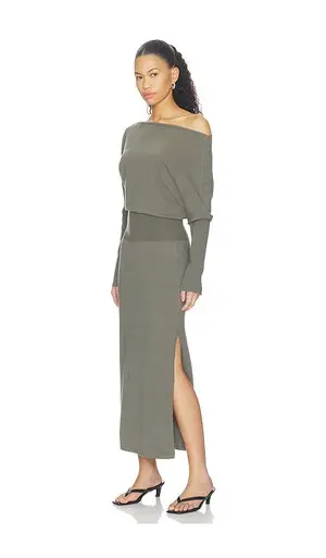 Simkhai Janese Off Shoulder Midi Dress - Army