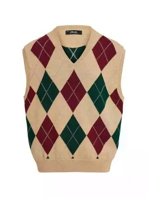 Rlx Ralph Lauren Big Fit Argyle Sweater Vest - Neutrals