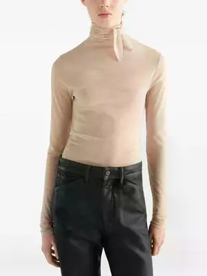 LEMAIRE Mesh Jersey Ballerina Scarf Top - Neutrals
