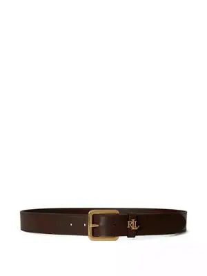 Ralph Lauren Logo-plaque Leather Belt - Brown