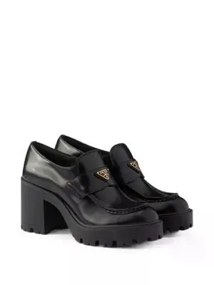 Prada Brushed-leather Loafers