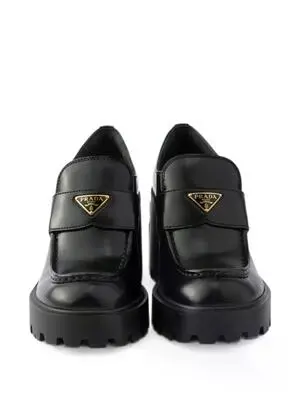 Prada Brushed-leather Loafers