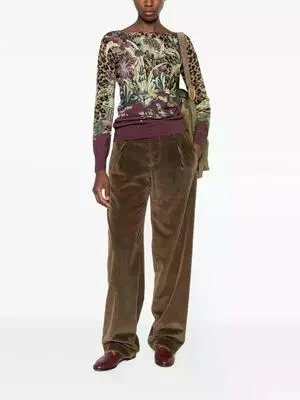 Etro Pleated Corduroy-texture Trousers