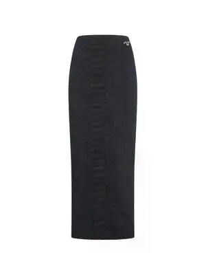 Roberto Cavalli Snake-texture Midi Skirt