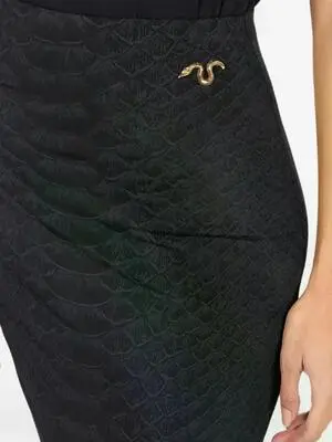 Roberto Cavalli Snake-texture Midi Skirt