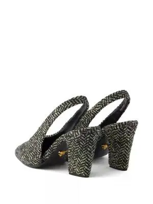 Prada Chevron Slingback Pumps - Black