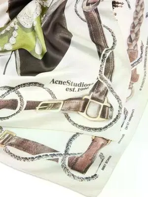 Acne Studios Horse-print Silk Scarf