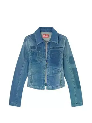 DIESEL® One-button Denim Shirt With Patch Effects