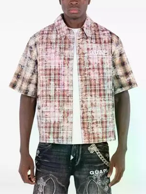GUAPI Eclipse Rhinestone-embellished Plaid Shirt
