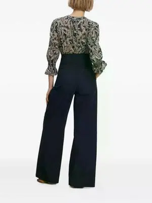 Veronica Beard Pleated Wide-leg Trousers