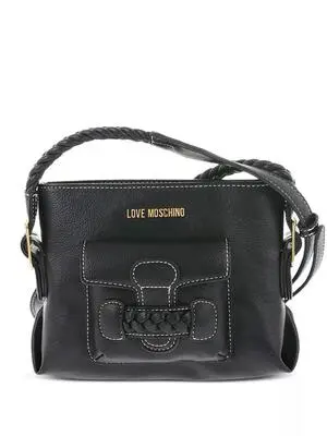 Moschino Braided Detail Contrasting Stitch Tote Bag
