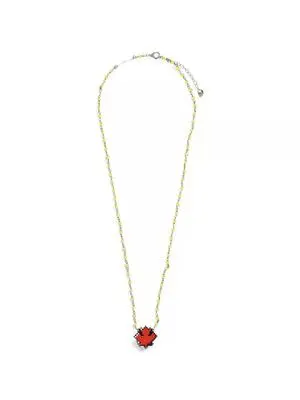 Dsquared2 Beaded Leaf Necklace - Silver