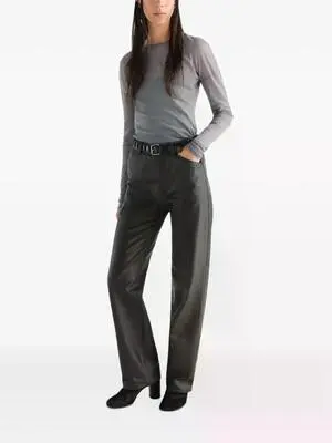 LEMAIRE Long-sleeve Ballerina-style Top In Mesh Jersey - Grey
