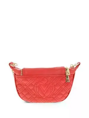 Moschino Quilted Logo-plaque Shoulder Bag - Red
