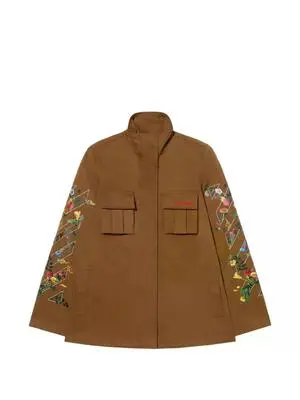 Off-White Aarrow Floral Twill Jacket - Brown