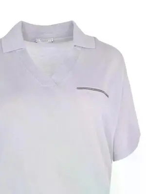 Peserico Fine Knit Spread Collar T-shirt