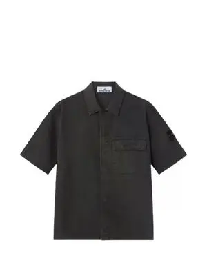 Stone Island Garment-dyed Short-sleeve Shirt