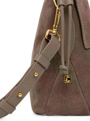 COCCINELLE Small Lidia Logo-embossed Suede Shoulder Bag