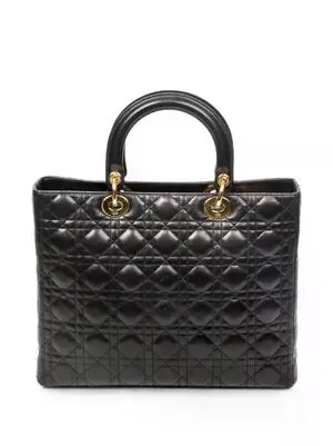 Dior Lady Cannage Tote Bag - Black