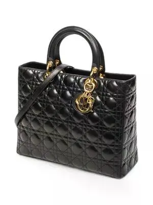 Dior Lady Cannage Tote Bag - Black