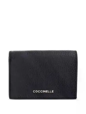 COCCINELLE Logo-print Pebbled-leather Wallet - Black