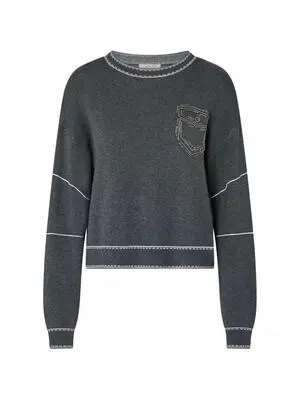 Liu Jo Sweater With Stitching - Grey