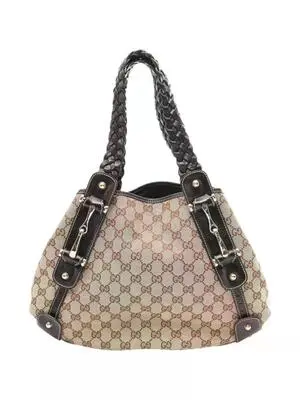 Gucci 2000-2015 Gg Canvas Horsebit Pelham Shoulder Bag - Neutrals