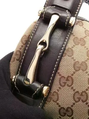 Gucci 2000-2015 Gg Canvas Horsebit Pelham Shoulder Bag