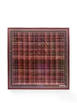 Acne Studios Check-pattern Studded Scarf - Red