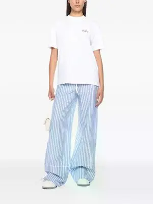 Off-White Striped Long Trousers - Blue