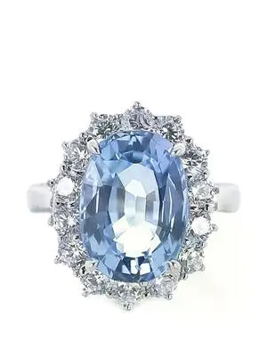FANTASIA BY DESERIO Princess Diana Aquamarine And Zirconia Ring - Silver
