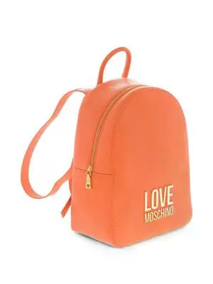 Moschino Logo-plaque Pebbled-effect Backpack
