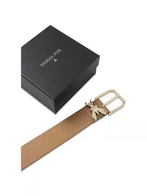 Patrizia Pepe Fly-plaque Grained-leather Belt - Neutrals