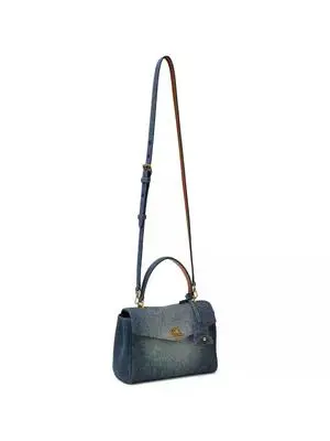 Ralph Lauren Small Farrah Leather-trim Denim Tote Bag