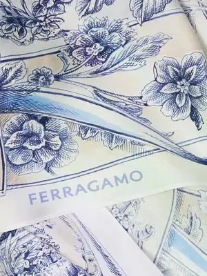 FERRAGAMO Printed Silk Foulard Top - Neutrals