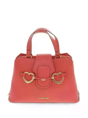 Moschino Heart-motif Grained-effect Tote Bag - Red