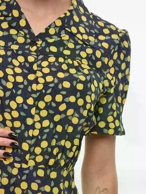 INES DE LA FRESSANGE PARIS Angele Lemon-pattern Midi Shirt Dress